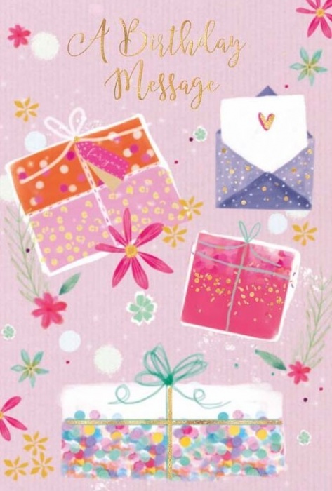 Pink Presents Female Birthday Card | Simon Elvin