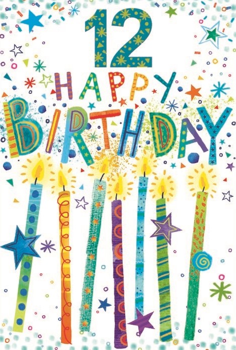 Bright Candles Boy 12th Birthday Card | Simon Elvin