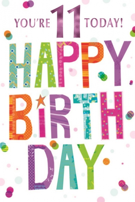 Happy Birthday Girl 11th Birthday Card | Simon Elvin