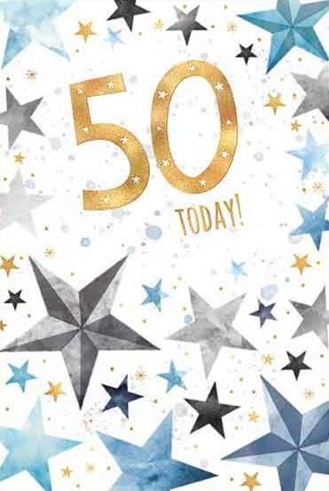 Stars Male 50th Birthday Card | Simon Elvin