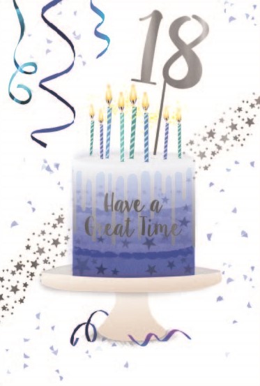 Blue Birthday Cake Male 18th Birthday Card | Simon Elvin
