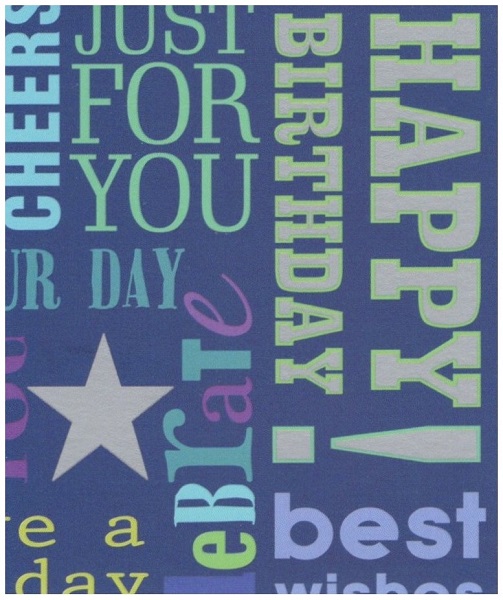 Blue Birthday | Male Wrapping Paper Gift Wrap Sheet | Simon Elvin
