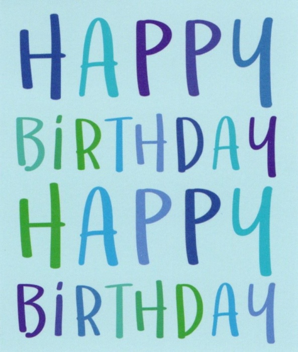 Blue Happy Birthday Male Wrapping Paper Gift Wrap Sheet Simon Elvin