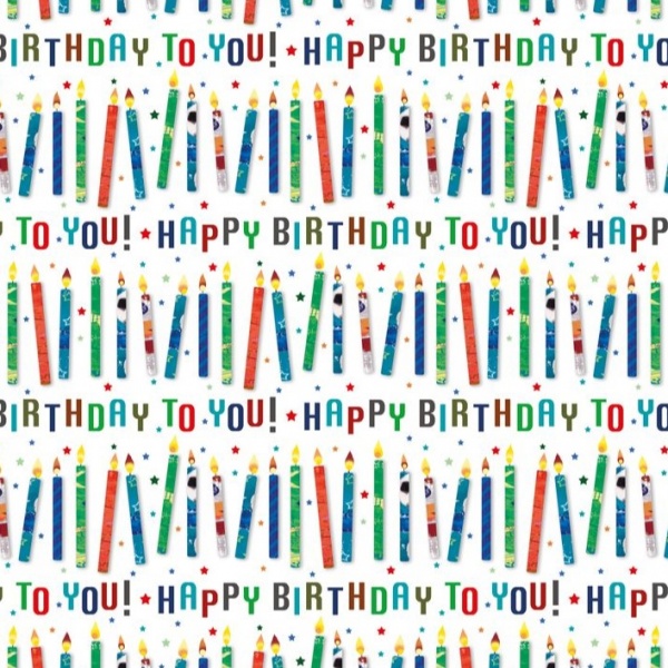 Happy Birthday Candles | Wrapping Paper Gift Wrap Sheet | Simon Elvin
