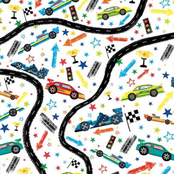 Race Track | Boy Wrapping Paper Gift Wrap Sheet | Simon Elvin