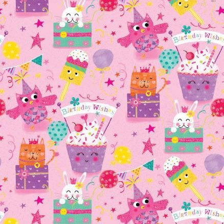 Birthday Wishes | Girl Wrapping Paper Gift Wrap Sheet | Simon Elvin