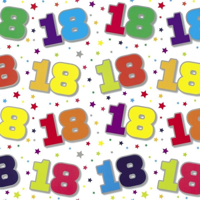18th Birthday | Wrapping Paper Gift Wrap Sheet | Simon Elvin