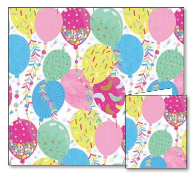 Bright Balloons | Wrapping Paper Gift Wrap Sheets & Tags Set | Simon Elvin