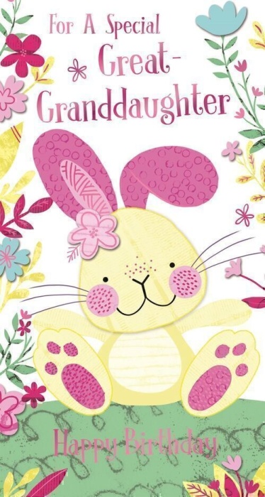 Rabbit Great-Grand-Daughter Birthday Card | Kingfisher Cards