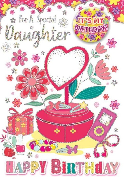 Dressing Table Daughter Birthday Card & Badge