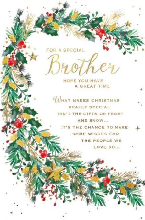 Festive Garland Brother Christmas Card | Simon Elvin