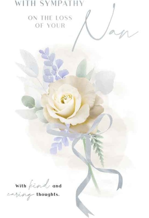 White Rose | Loss Of Nan Sympathy Card | Kingfisher Cards