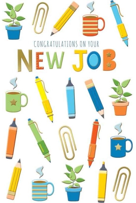 New Job Icons Good Luck Card | Kingfisher Cards