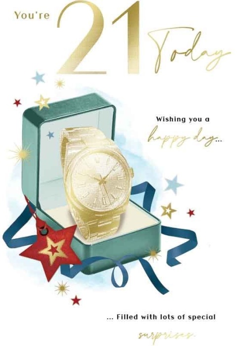 Watch Male 21st Birthday Card | Kingfisher Cards